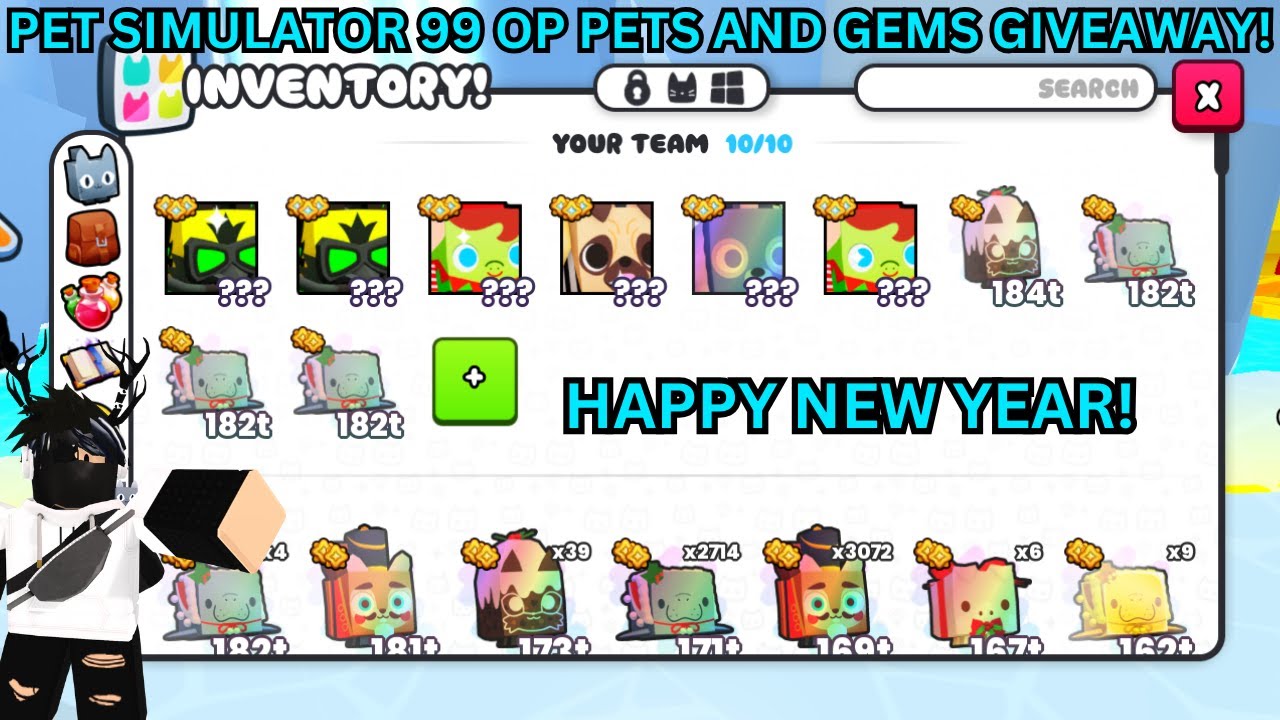 PET SIMULATOR 99 OP PETS AND GEMS|HAPPY NEW YEAR|ABDULLAH GAMER - YouTube