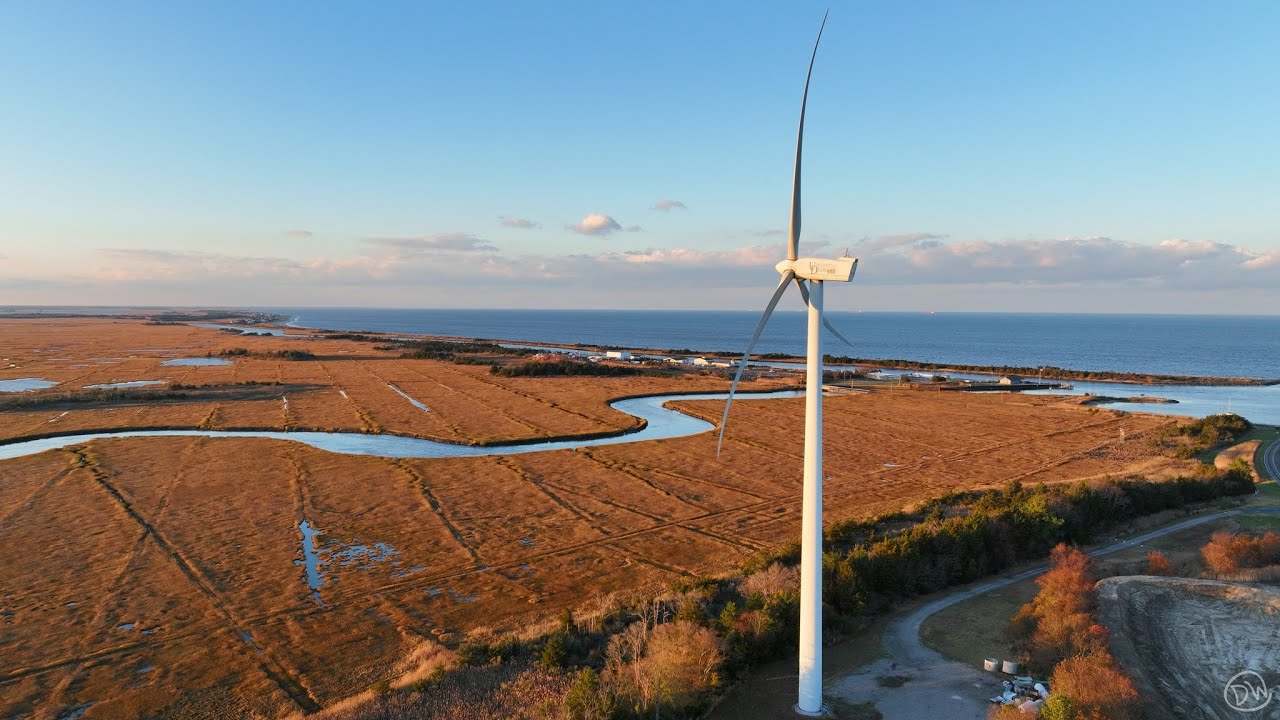 UD Wind Turbine & Great Marsh Preserve in Lewes, DE (by Drone) - YouTube