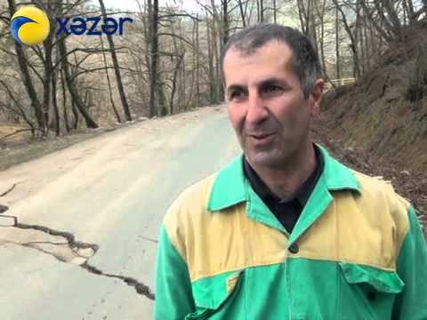 Astarada yol çökdü