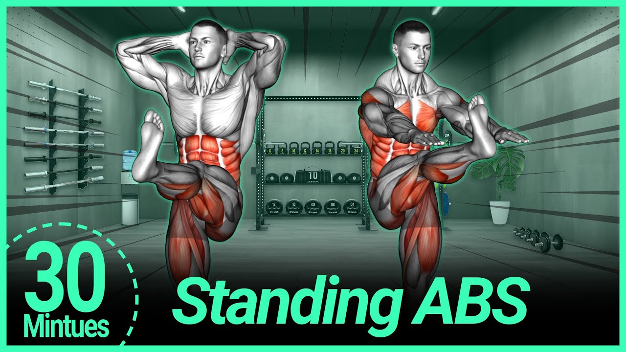 30 Min! Standing Abs Workout The Fastest Way to Get Six-Pack Abs at ...