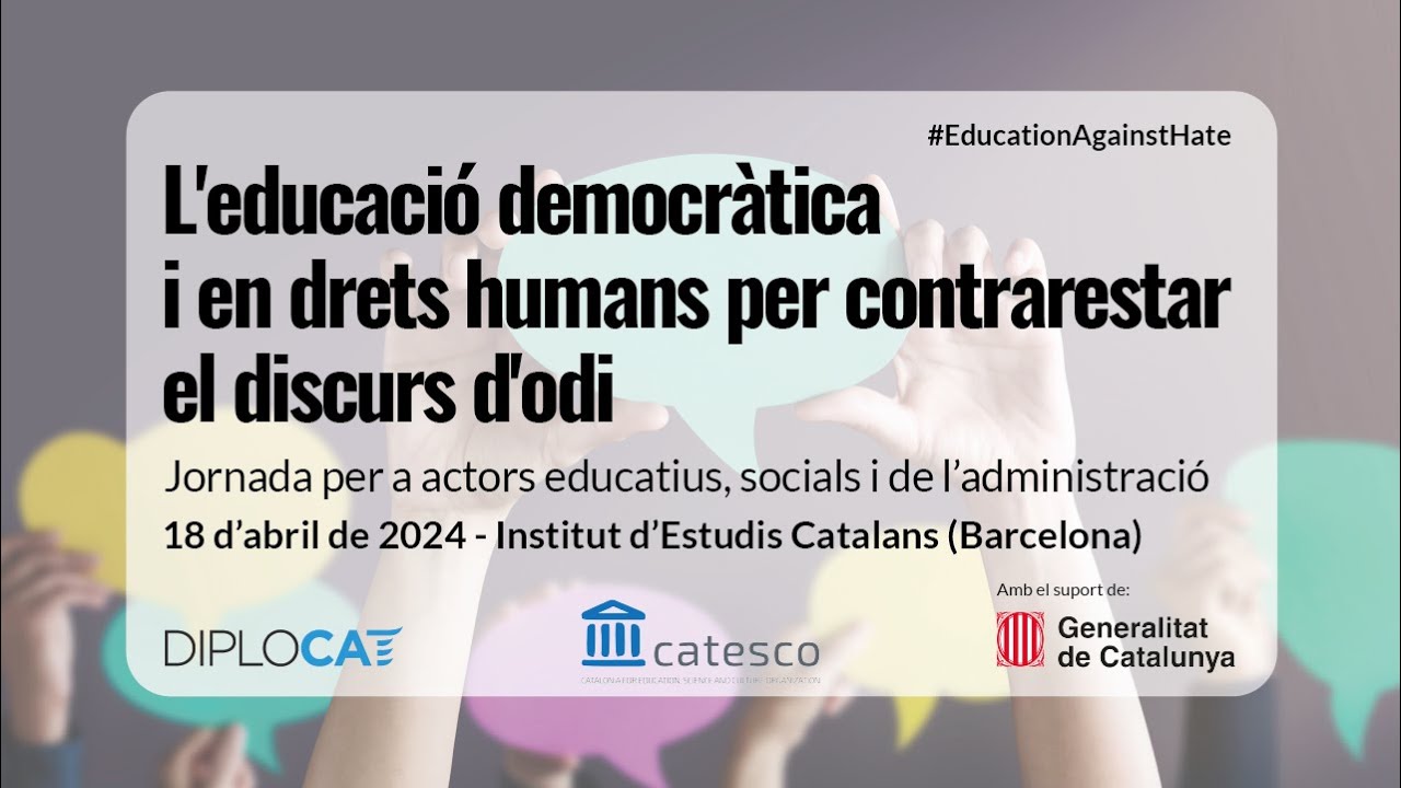 Resum: L'educació democràtica i en drets humans per contrarestar el discurs d'odi. - YouTube