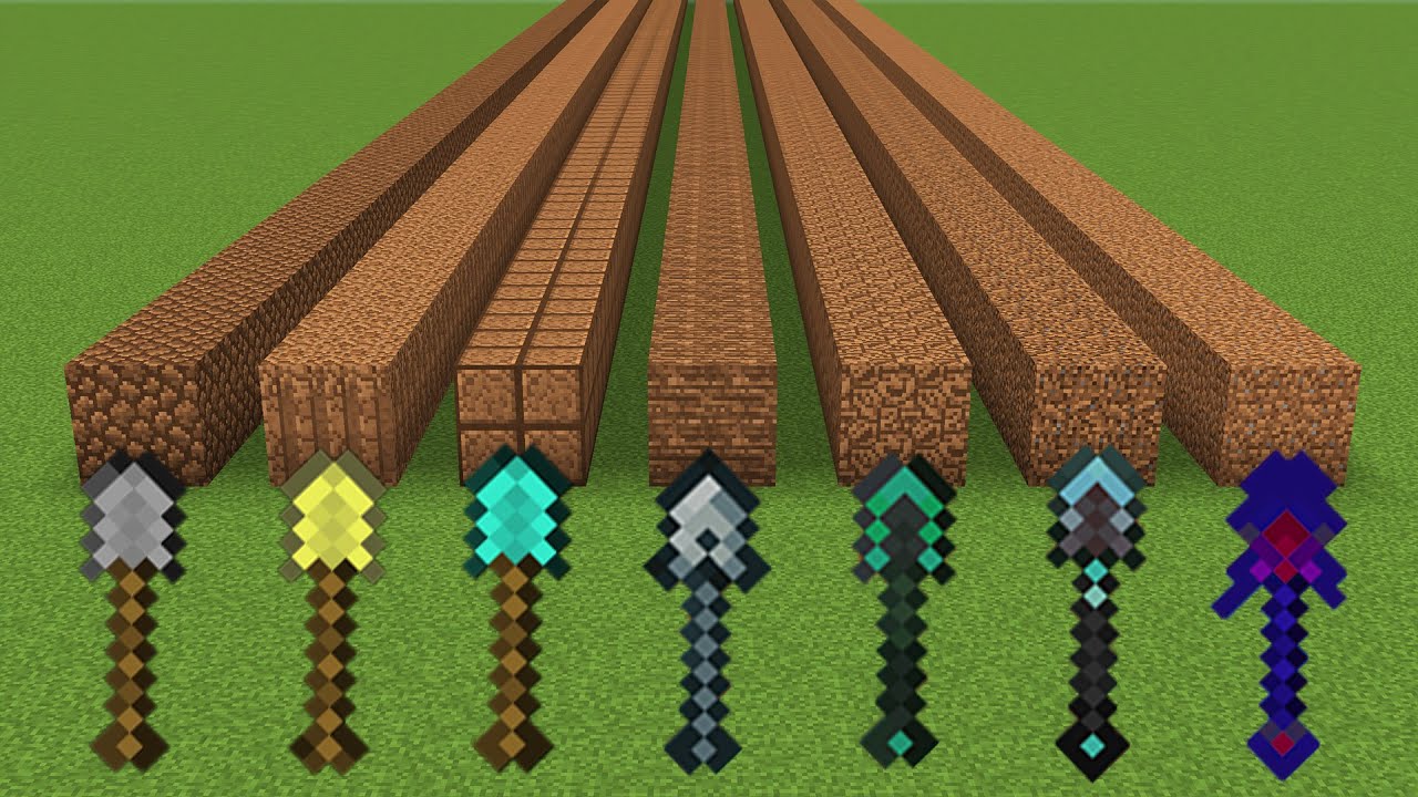 Which shovel dig faster in Minecraft? - YouTube