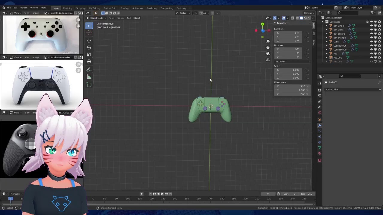 [VTuber] Blender 3D modeling - YouTube