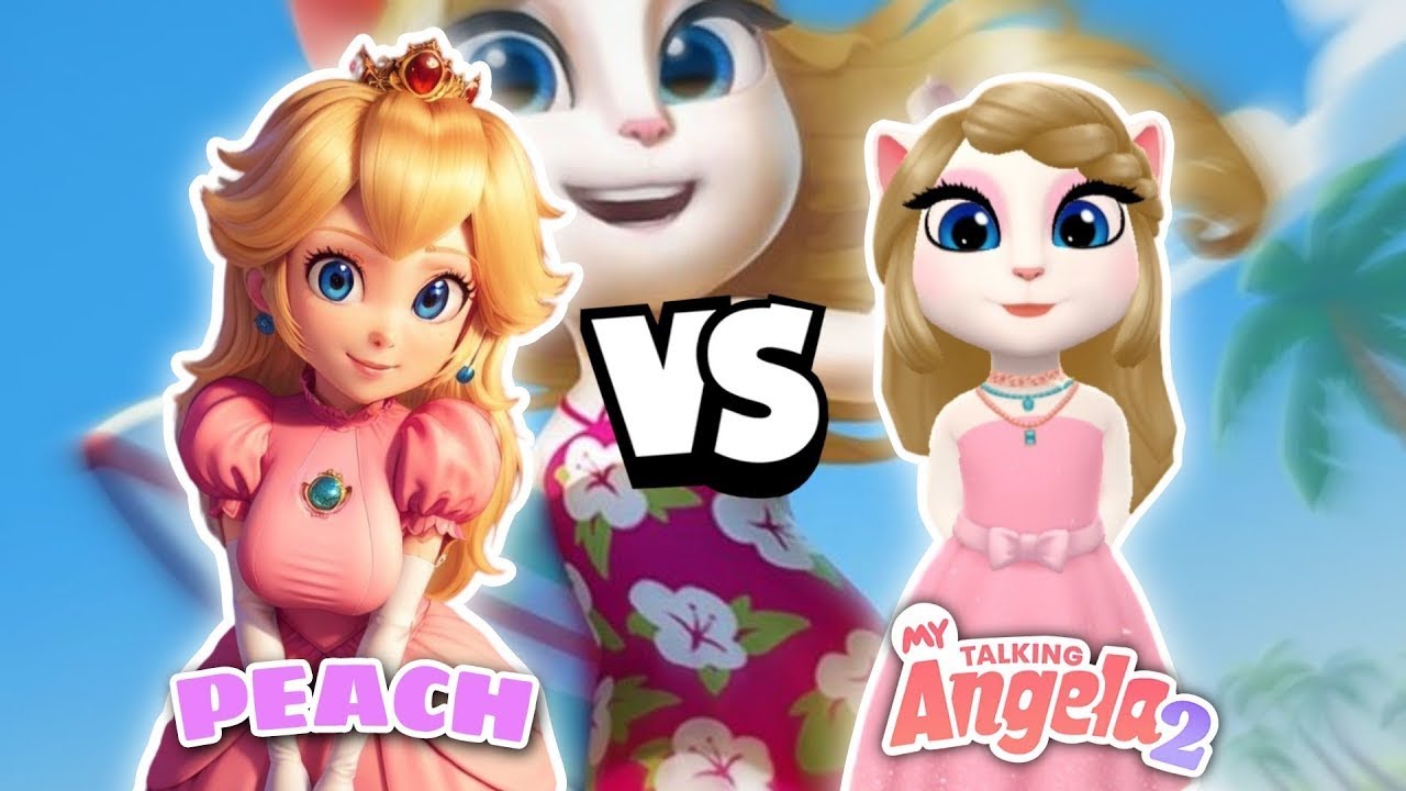 My Talking Angela 2 || Princess Peach VS Angela || cosplay - YouTube