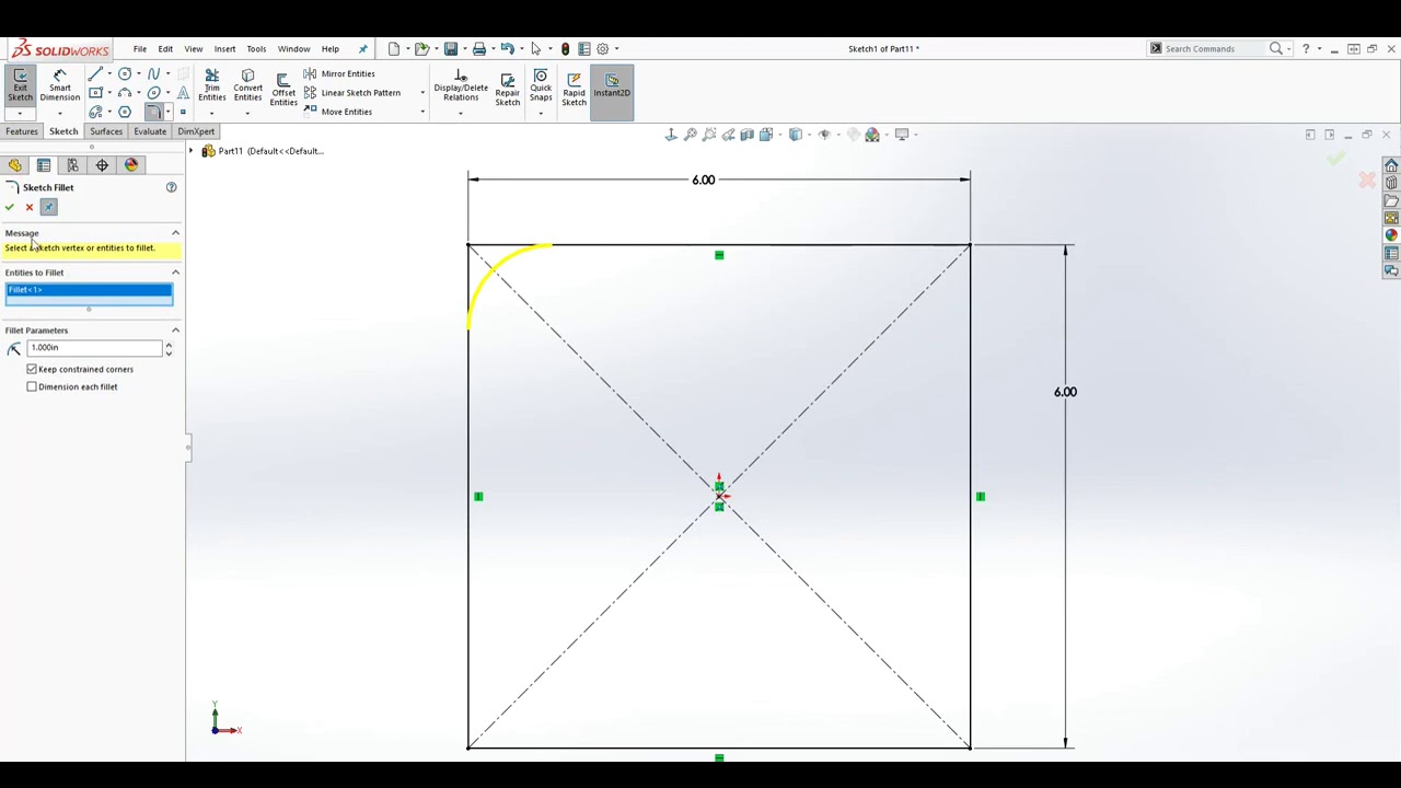 SOLIDWORKS Part-29 How to Add Sketch Fillet and Chamfer - YouTube