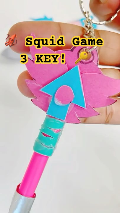 🦑DIY Squid Game 3 PLAYER KEY! 🗝️ (Only PAPER!) #shorts #squidgame3 # ...
