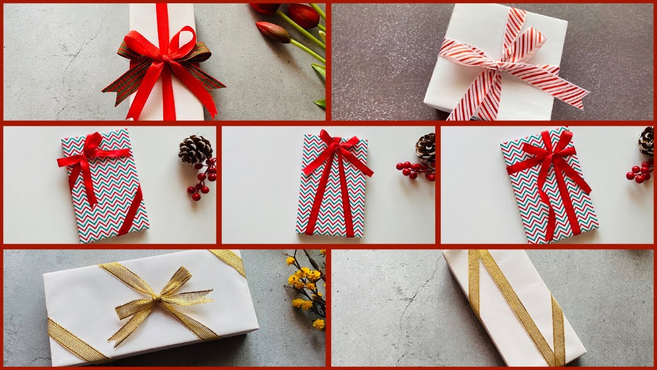 7 Easy Ways to Wrap a Ribbon on a Gift Box | Wrapping Presents with ...