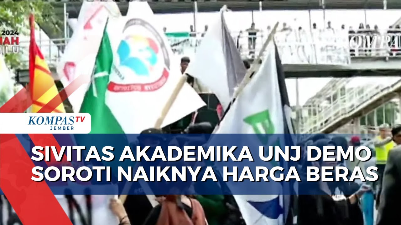 Sivitas Akademika UNJ Demo Soroti Naiknya Harga Beras - YouTube