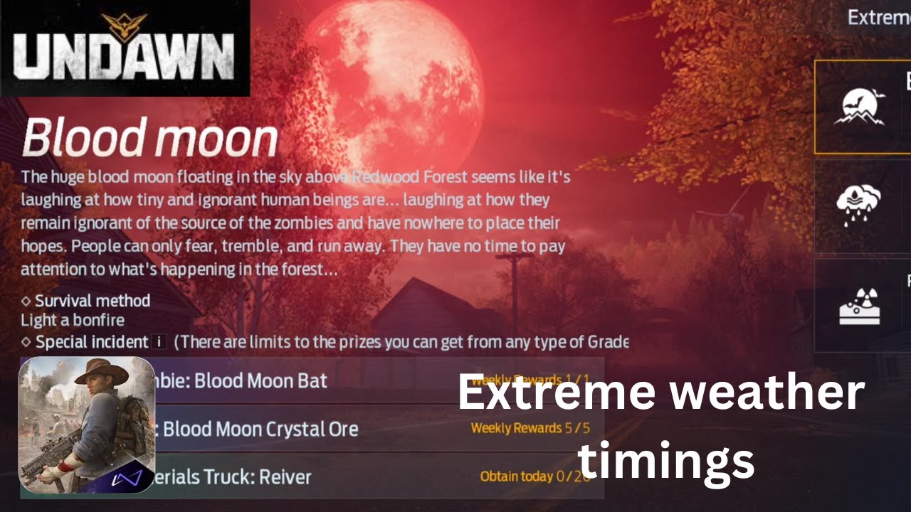 Undawn - Extreme weather timings - YouTube