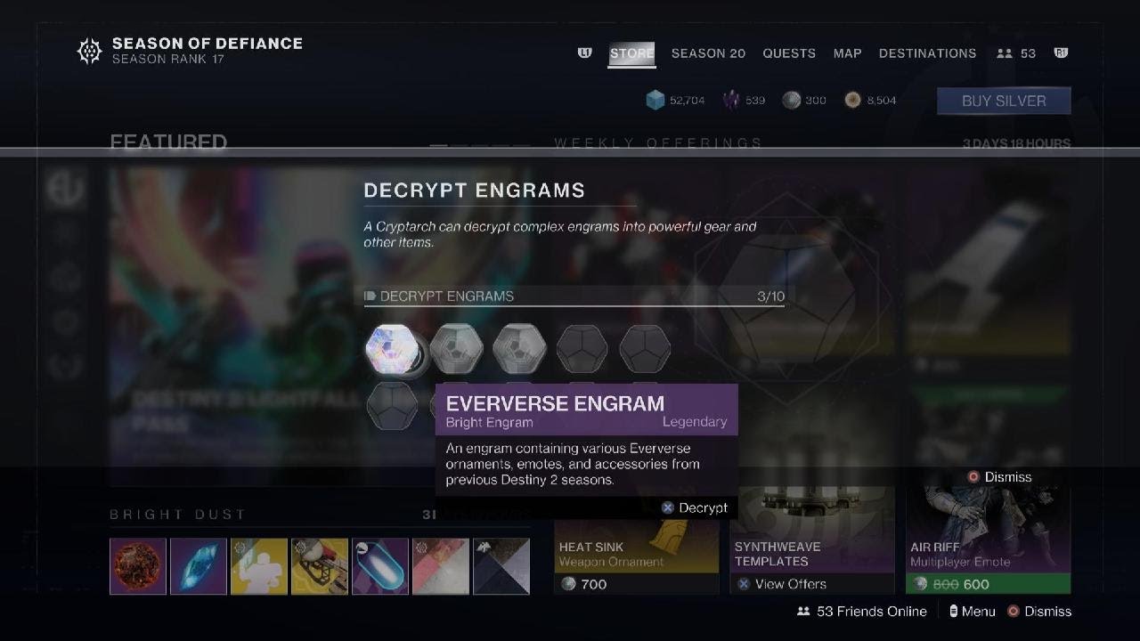 Wow, eververse engrams actually give stuff? - YouTube