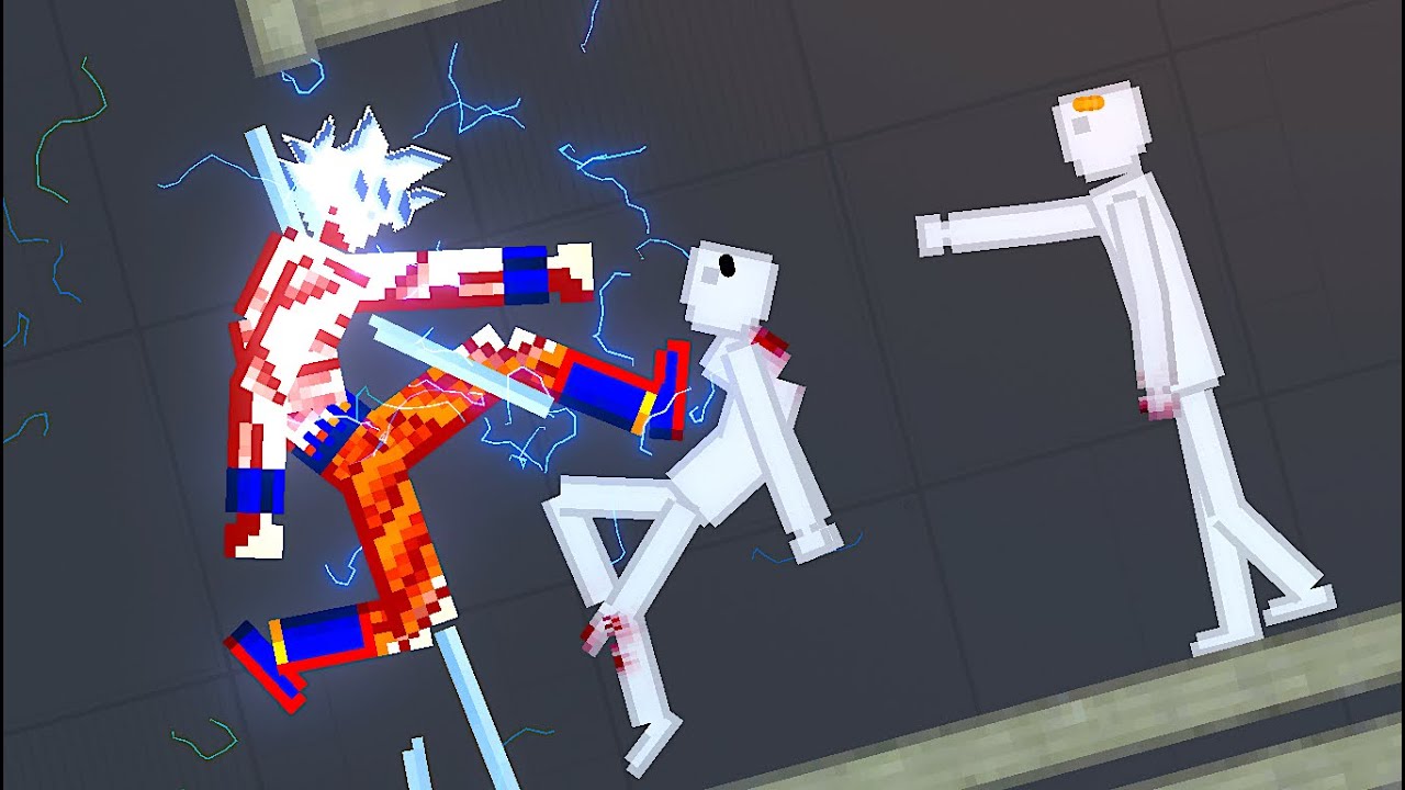 Goku MUI attacks in People Playground - YouTube