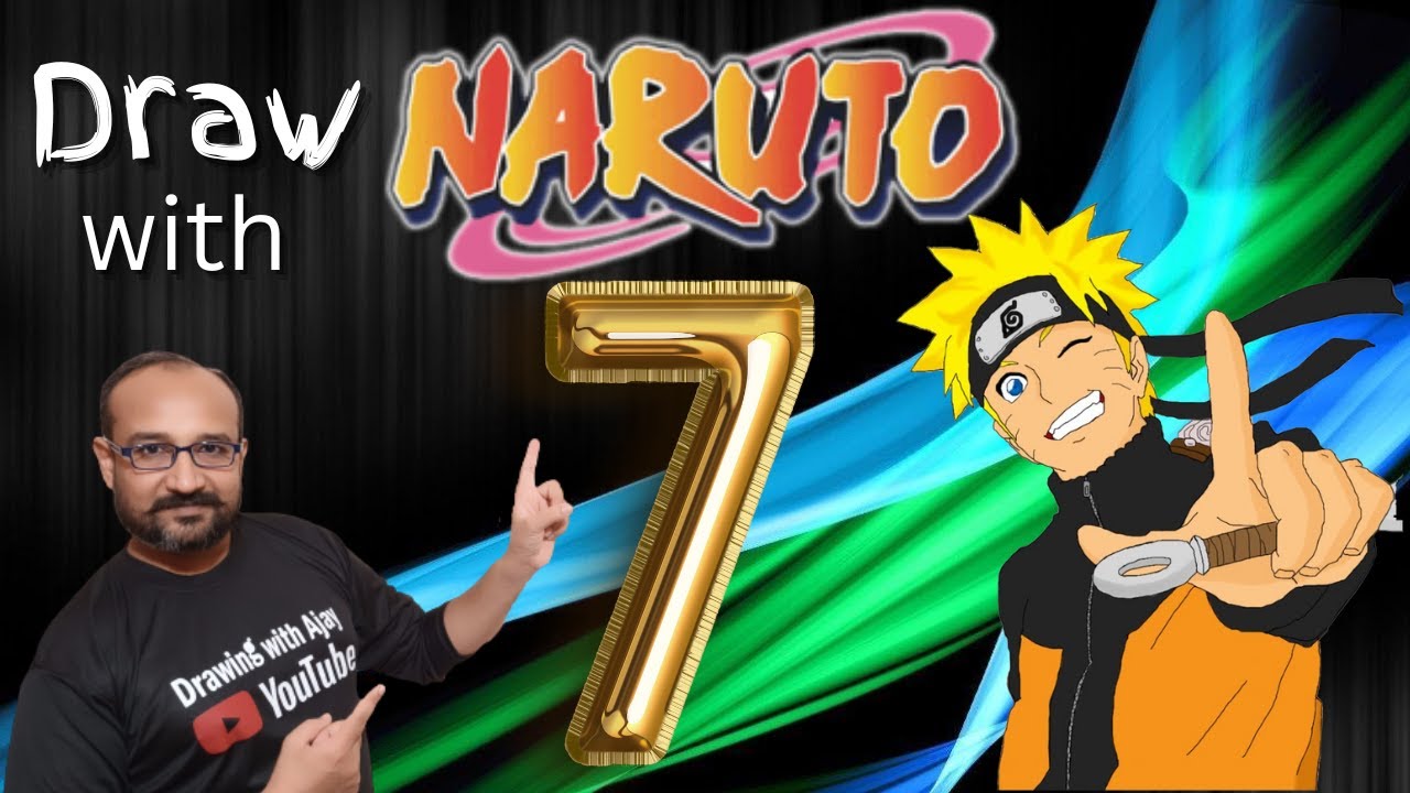 AMAZING ! NARUTO Drawing with NUMBER ( 7 ) - YouTube