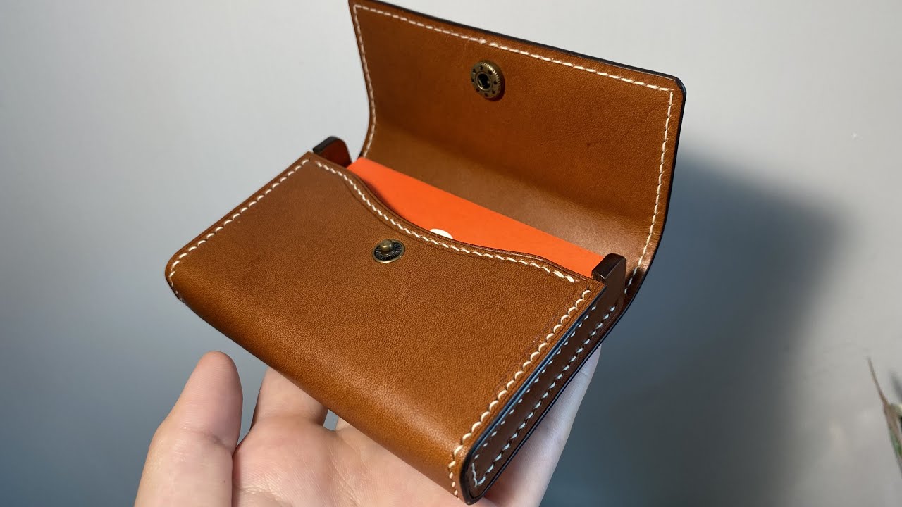 No. 61 Free pattern card holder (box stitching) - YouTube