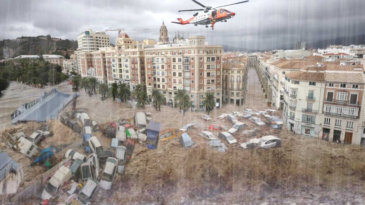 Today, Chaos in Malaga! Bridges and rivers collapsed by floods, Malaga ...