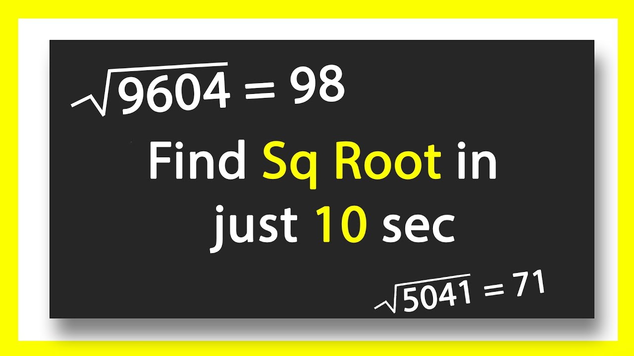 How To Find Sq Root in just 10 sec - YouTube