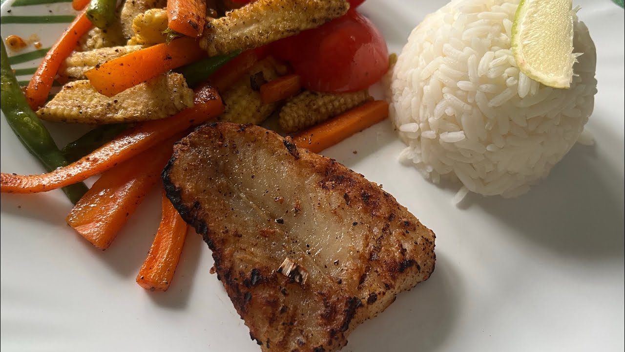 Grilled bhetki with pan fry veggies ||try my healthy version of bhetki ...
