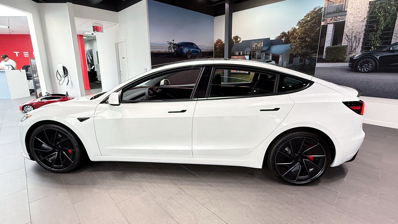 2025 Tesla Model 3 Performance Exterior Visual Walkaround | Pearl White ...