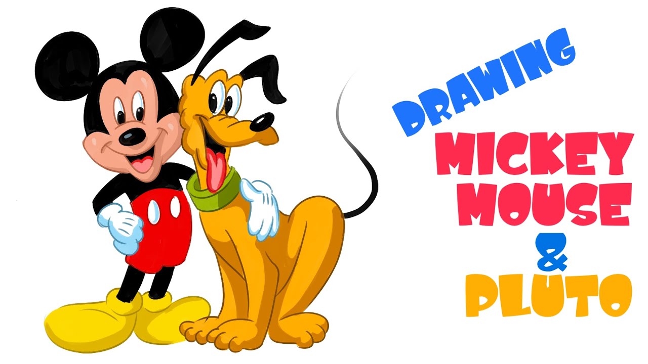 Drawing And Coloring MICKEY MOUSE & PLUTO in Krita - YouTube