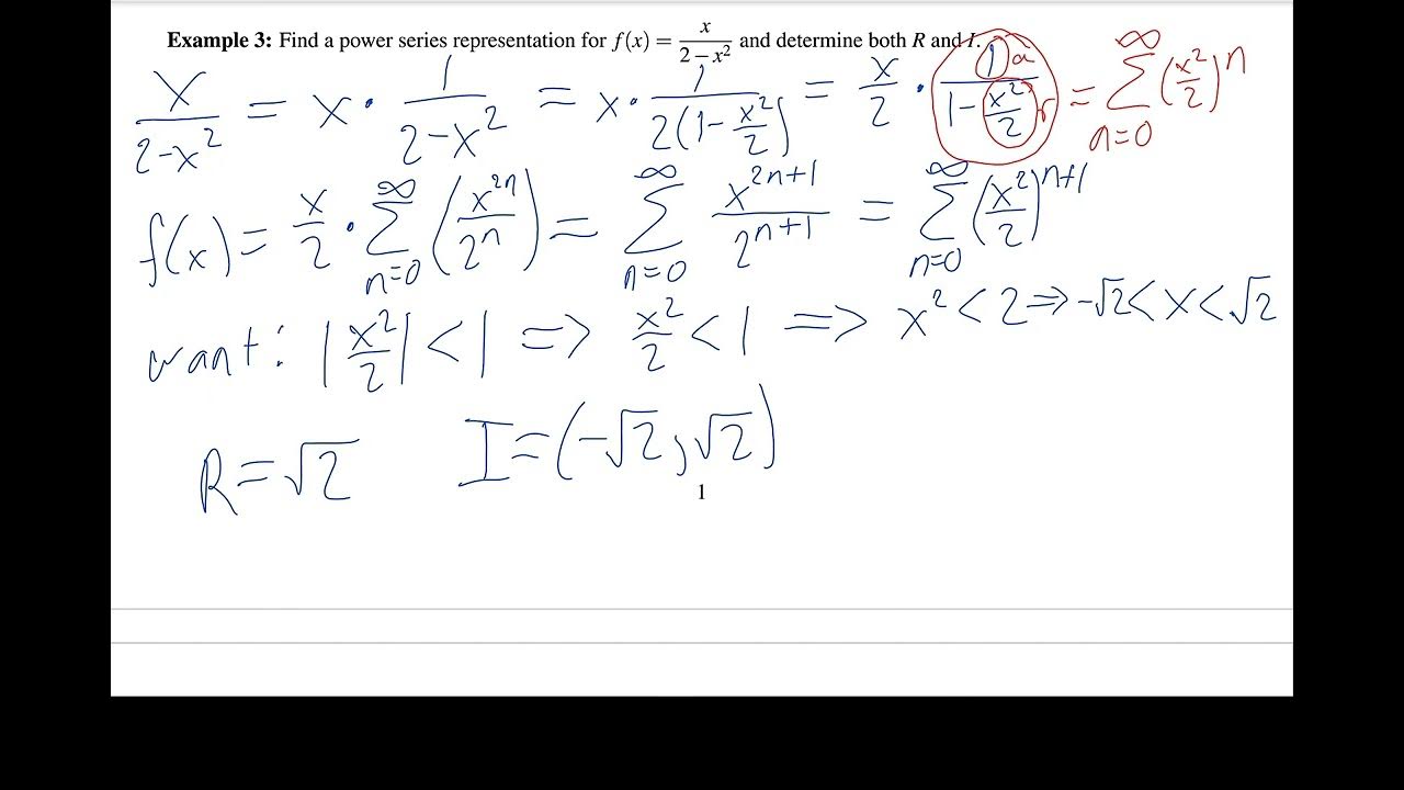 Representing Functions as Power Series - YouTube