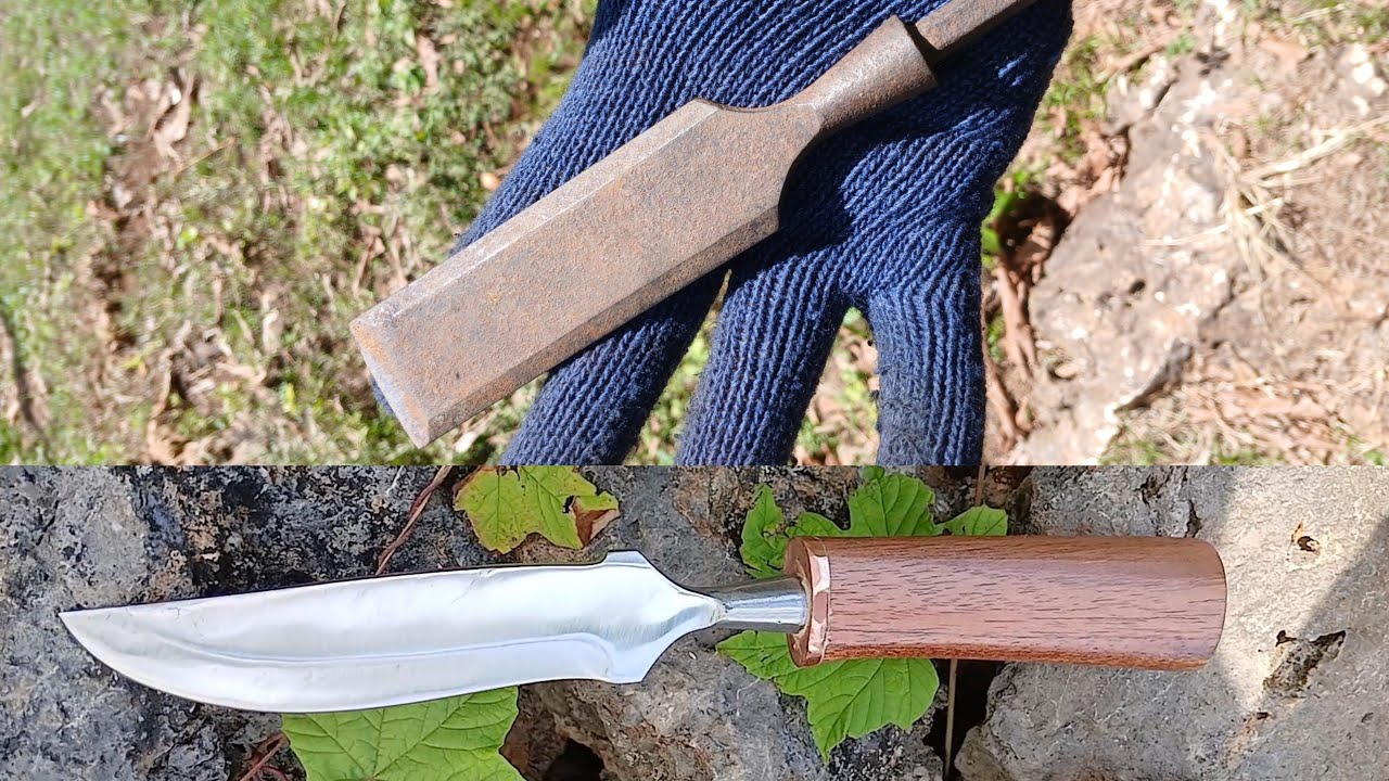 Pisau iris dari pahat rusak||make a slicing knife from a broken chisel ...