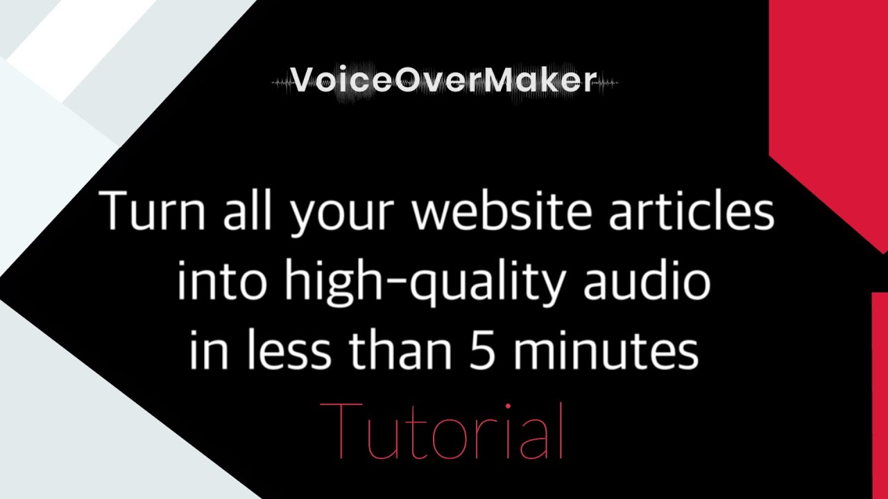 Turn all your website articles into high-quality audio in less than 5 ...