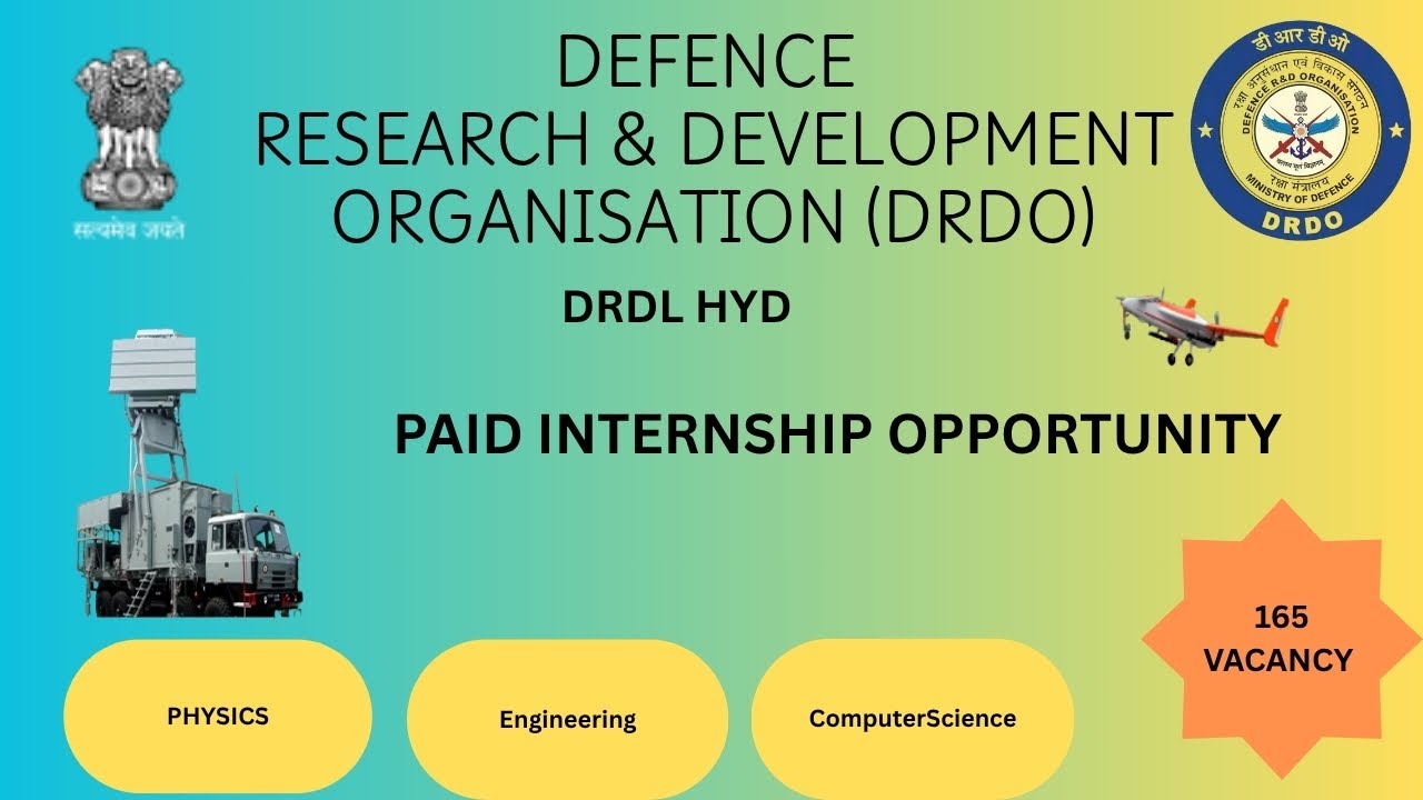 DRDO DRL HYD PAID INTERNSHIP 2025 FOR UG-PG STUDENTS #drdo # ...
