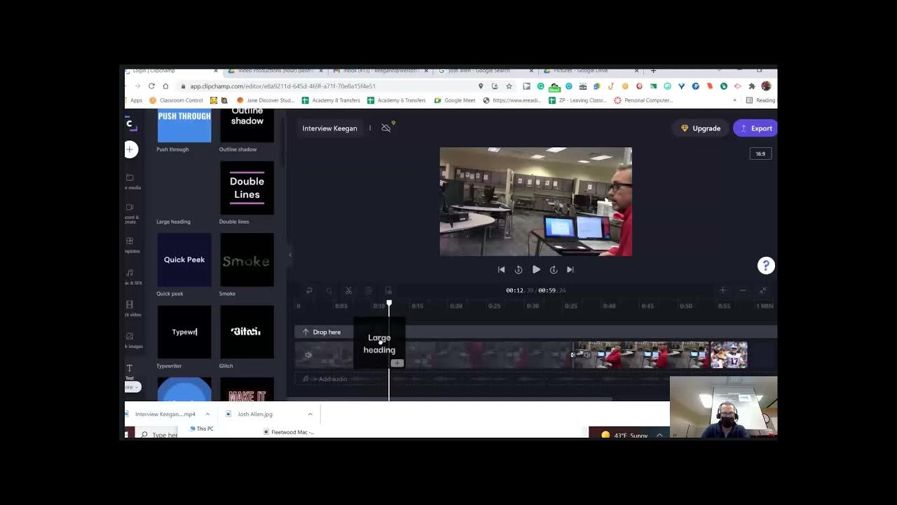 Placing text into your clipchamp video - YouTube