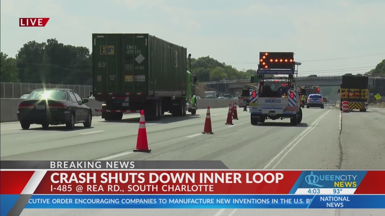 Crash shut down I-485 Inner Loop in S Charlotte: NCDOT - YouTube