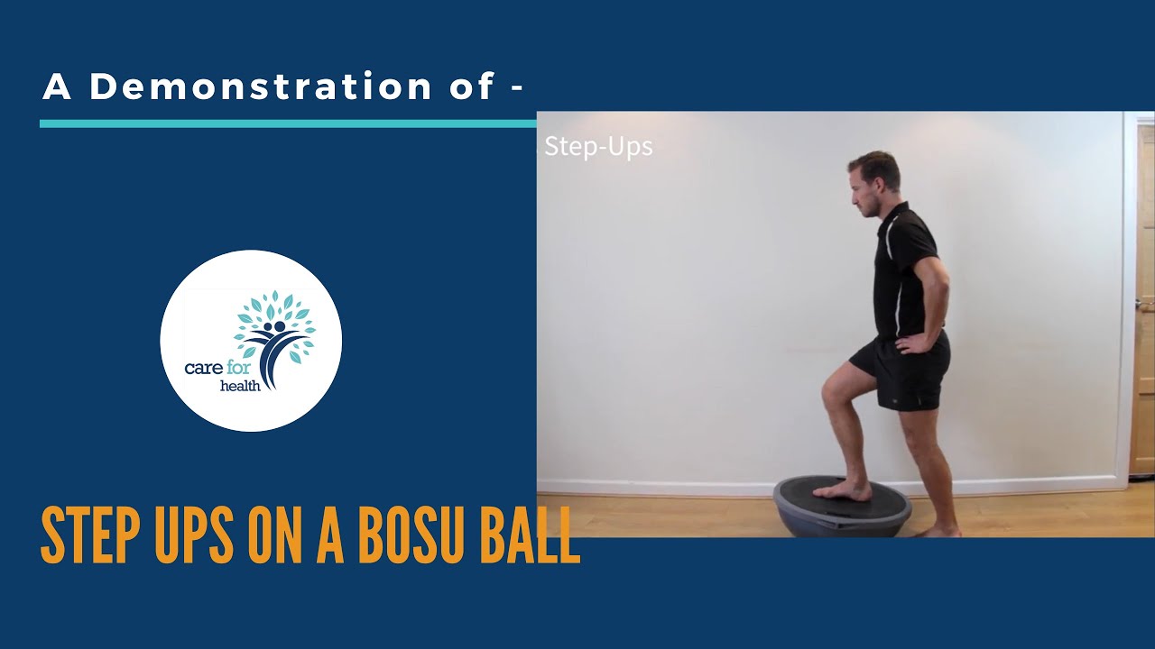 Godalming Sports Therapist showing Step Ups whilst balancing on the ...