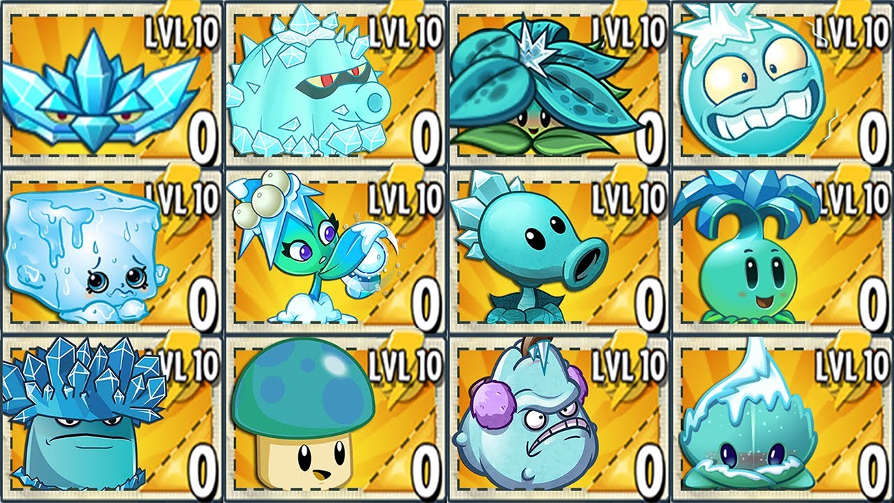 (Plants vs Zombies 2) All ICE Plants Challenge & Power-Up! vs ...