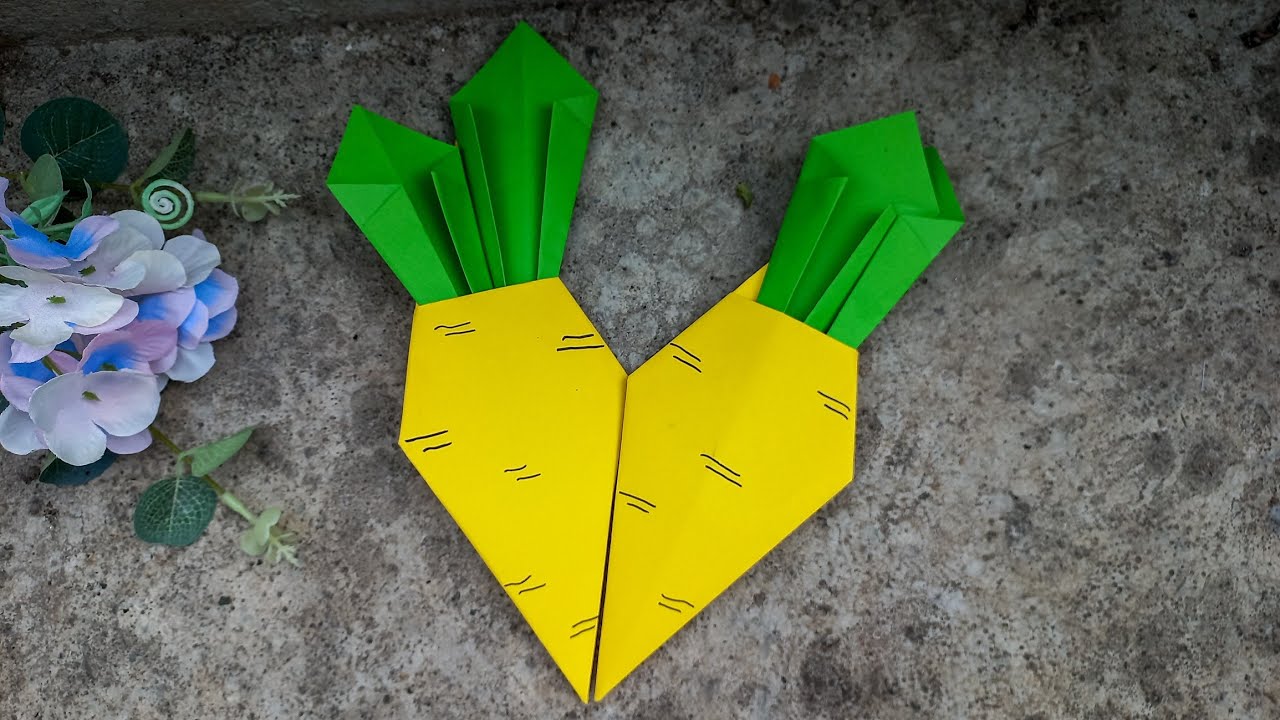 ORIGAMI WORTEL | TEMA TANAMAN SUB TEMA SAYUR | HOW TO MAKE ORIGAMI ...