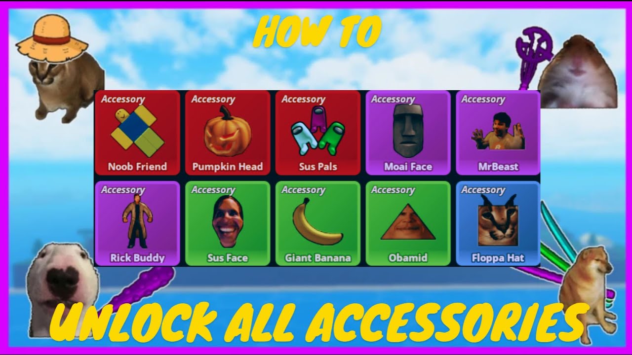 How To Unlock All Accessories In Meme Sea Roblox ALL ACCESSORIES NEW ...