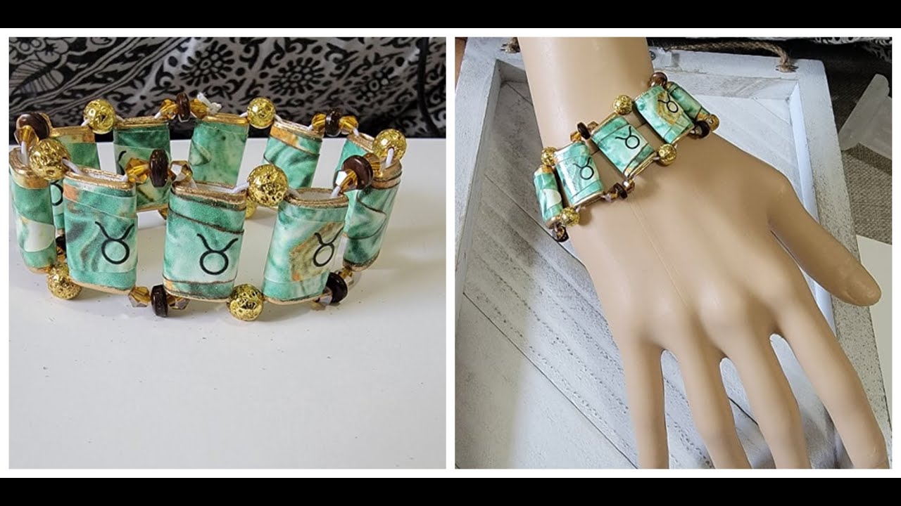 DIY Ladder bracelet with PAPER BEADS - YouTube