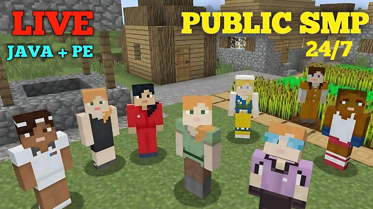 Minecraft public smp live! PE and Java smp - YouTube