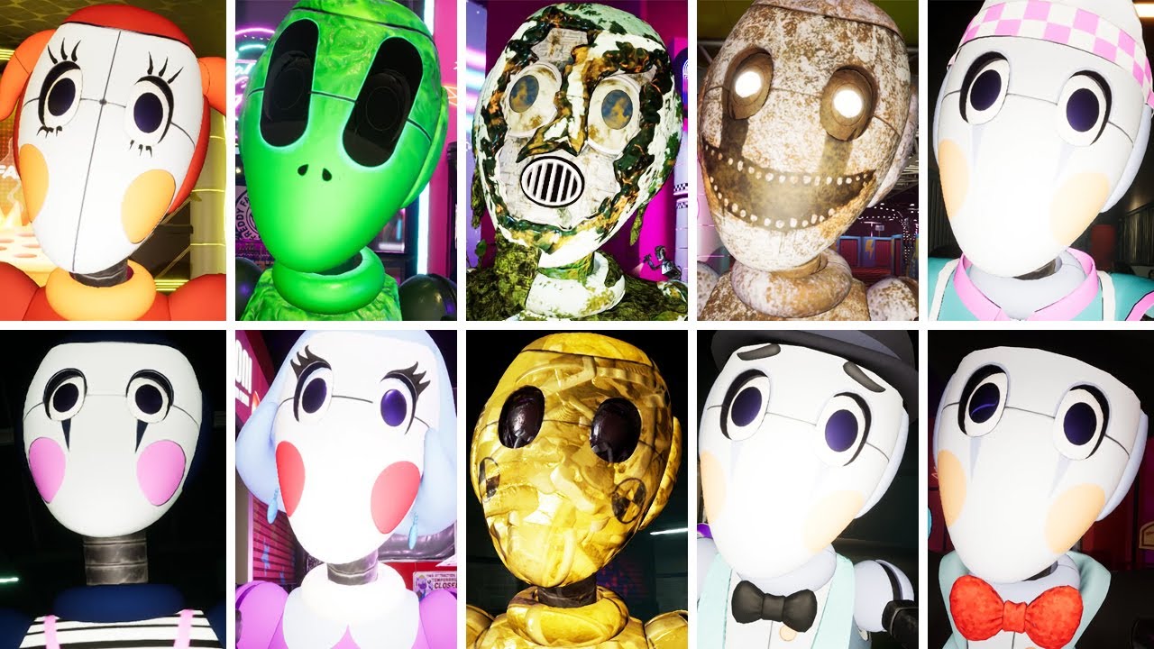 FNAF Security Breach - All Staff Bots & Jumpscares - YouTube