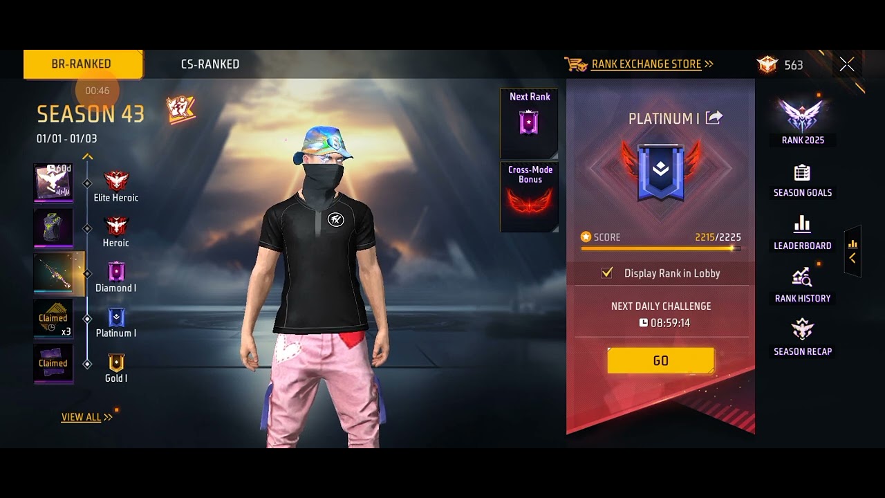 free fire Br season 43 free reward - YouTube