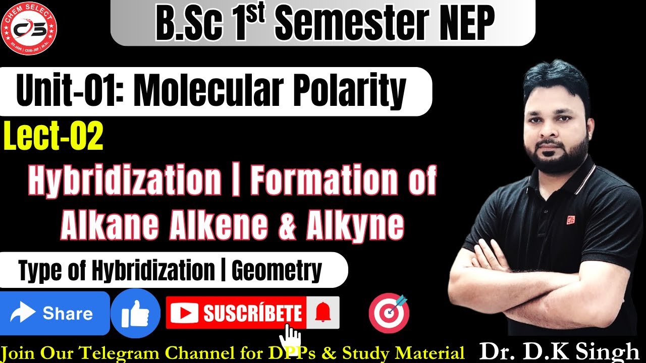 #2 |HYBRIDIZATION Formation of Alkane, Alkene & Alkyne| Geometry of ...