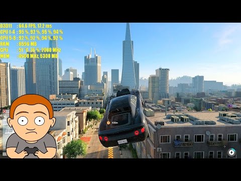 Watch Dogs 2 Pc Ultra GTX 1070 Overclocked 1080p Frame Rate Performance Test