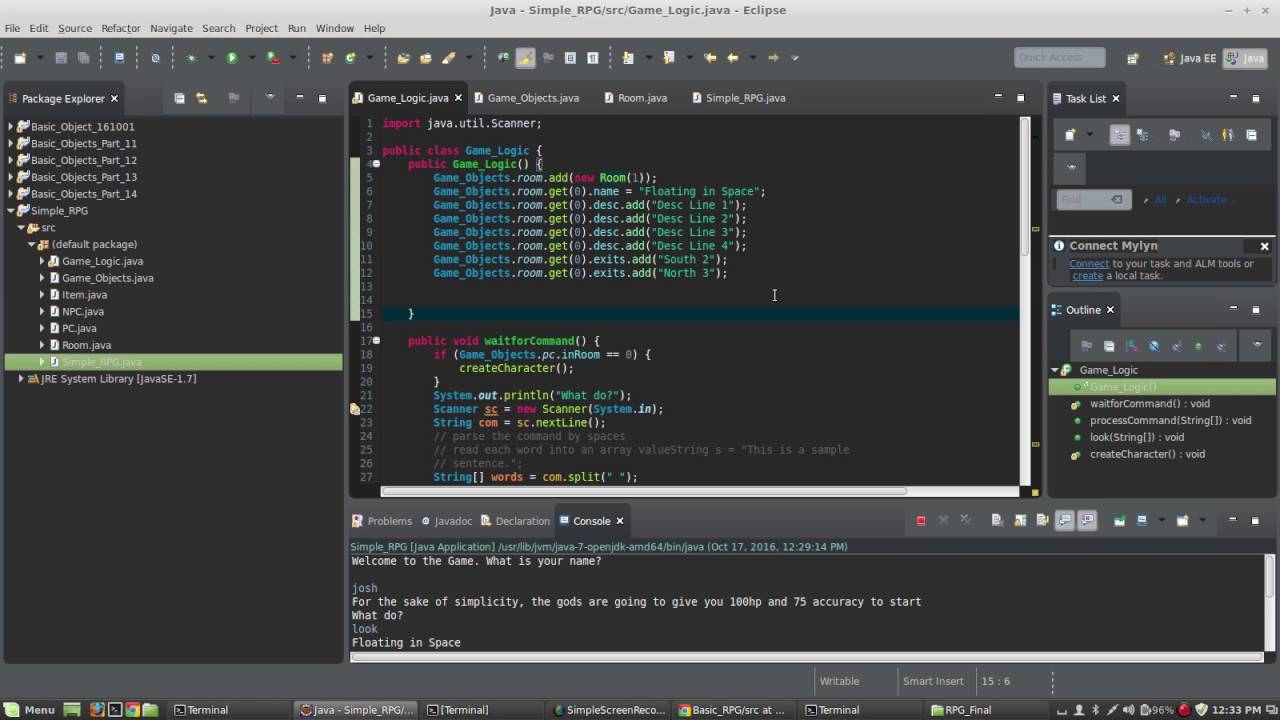 Java Tutorial: Build a Basic RPG (Look Command) Part 3 - YouTube