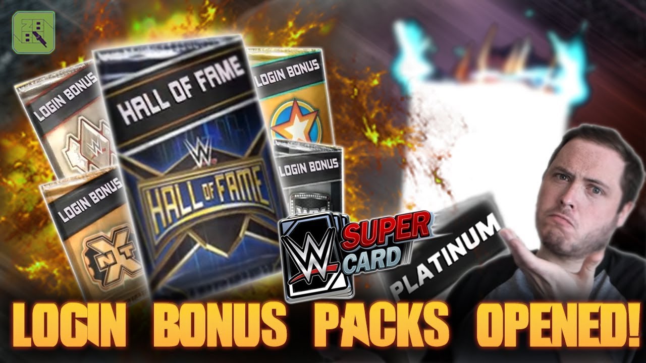 HALL OF FAME & LOGIN BONUS PACK OPENING!! | WWE SuperCard - YouTube