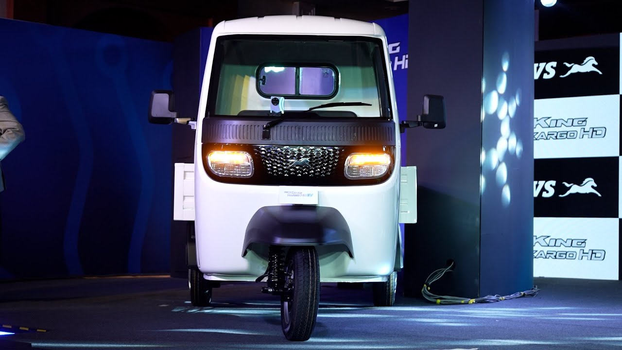TVS King Kargo HD EV Launched | Electric Cargo 3 Wheeler with Smart ...