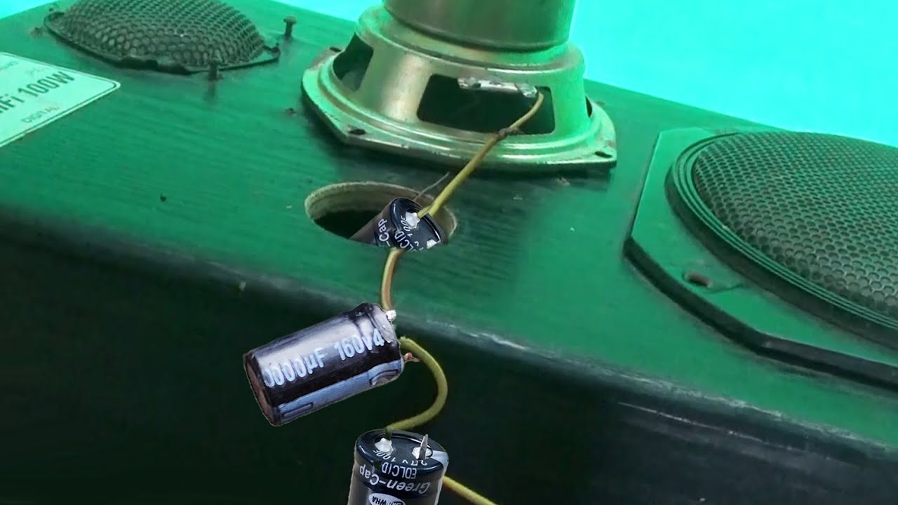 Few tips for connecting the bass midrange speaker to the capacitor ...