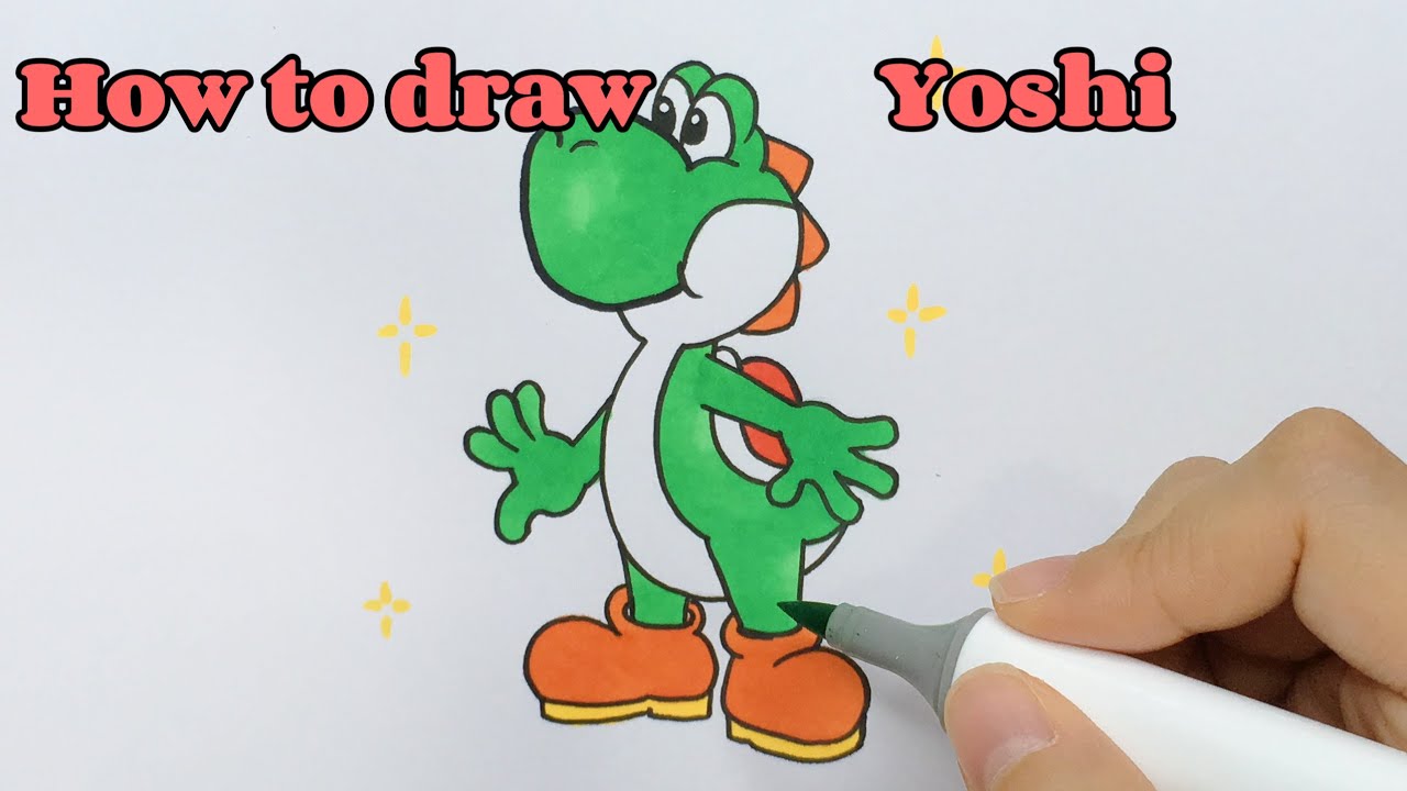 How to Draw Yoshi (ヨッシー/耀西) with Colorful Markers - Easy and Fun for ...