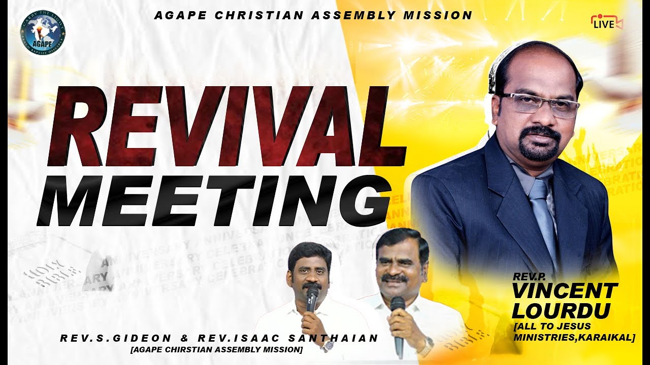 🔴 LIVE | Revival Meeting | Rev. P. Vincent Lourdu | Rev. S. Gideon ...