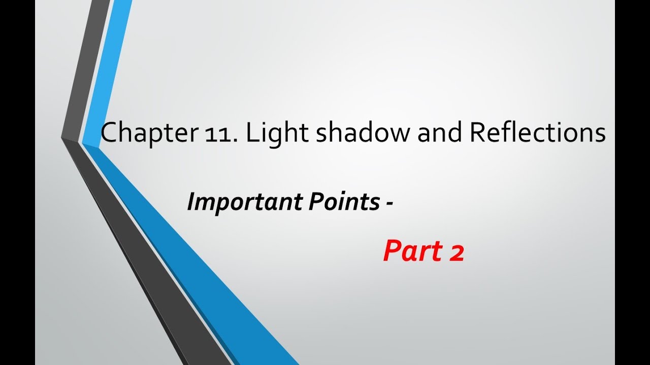 Light shadow and Reflections IMPORTANT POINTS Part 2 - YouTube