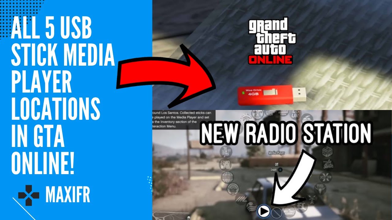 ALL *5* GTA ONLINE USB Stick Media Player Locations! - YouTube