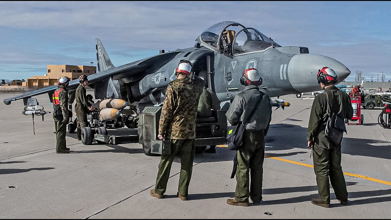 U.S. Marine Corps • AV-8B Harrier Rapidly Loads Heavy Weapons ...
