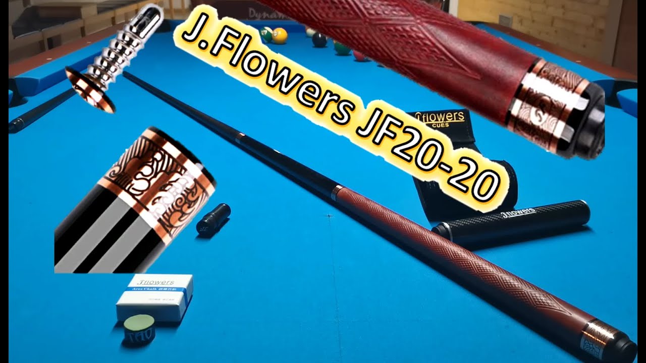 Review of JFlowers cue JF20-20 Ebony & Brass (With The New CF S.M.O. Shaft) - YouTube