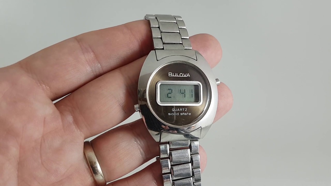 1977 Bulova Solid State LCD Quartz watch with backlight - YouTube