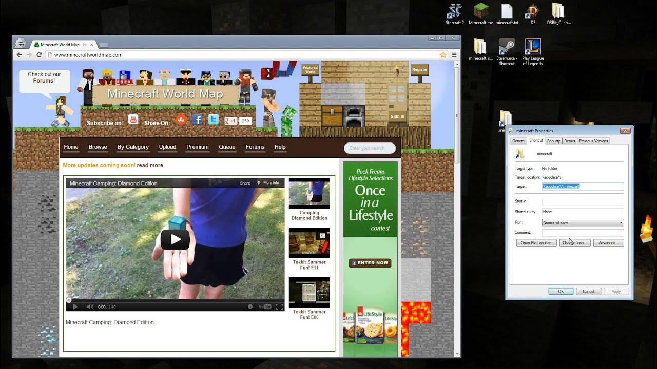 Tutorial: Shortcut to Minecraft folder on Desktop - YouTube